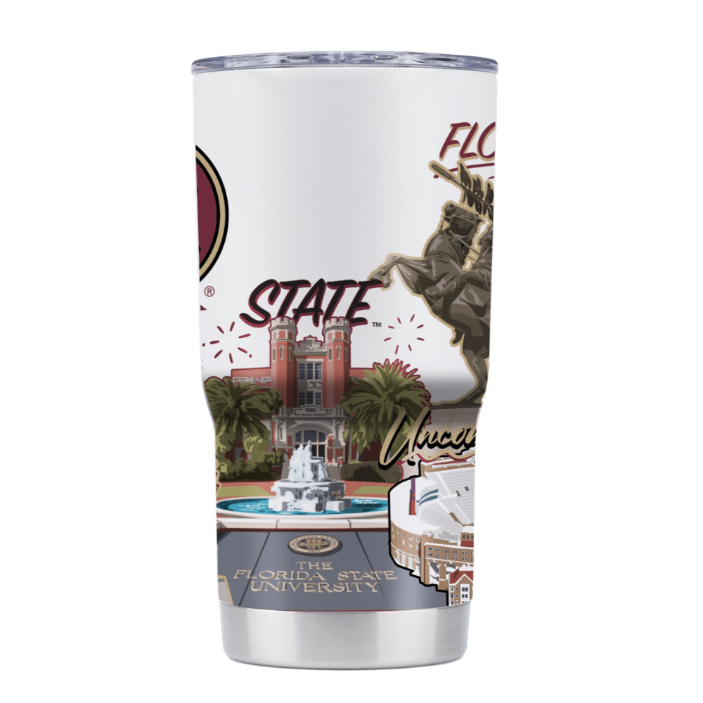 FSU Seminoles Campus Icons 20 oz Stainless Steel Tumbler